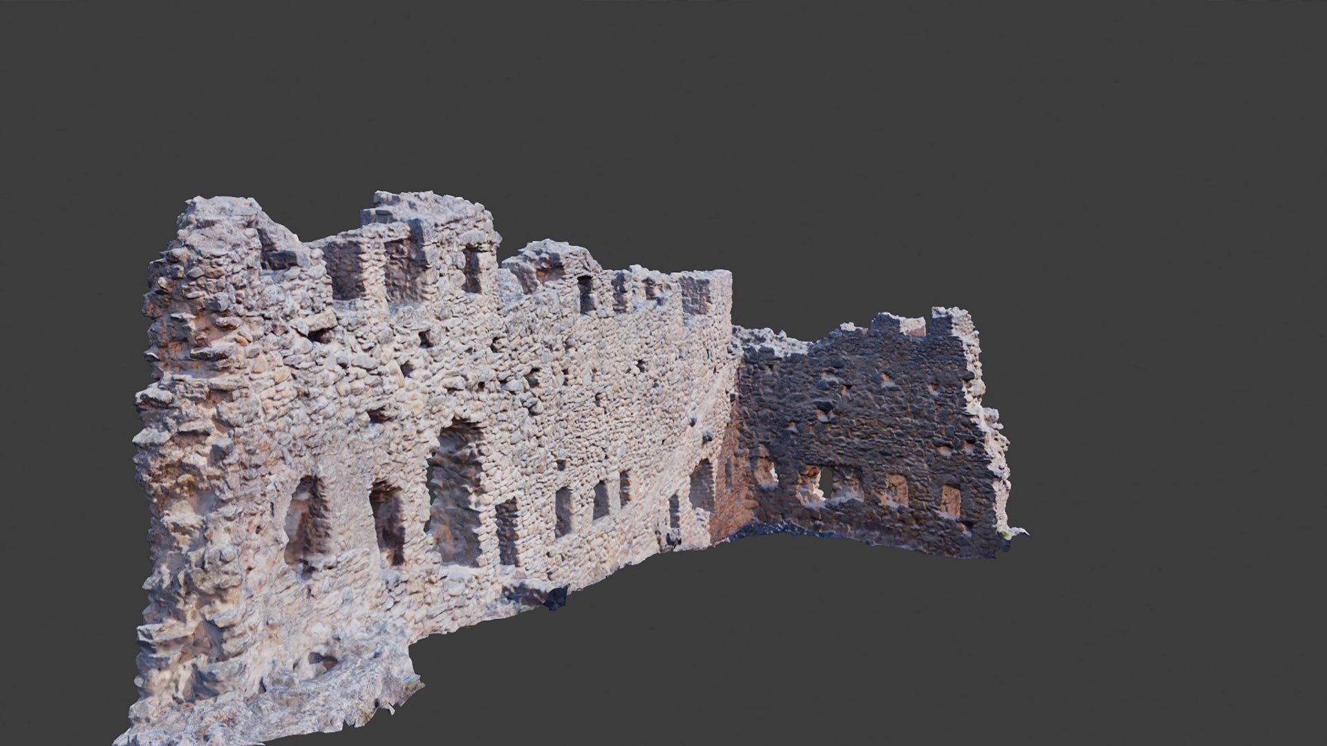 3D Model Castle Ruins Wall Scanned PBR - TurboSquid 1846254