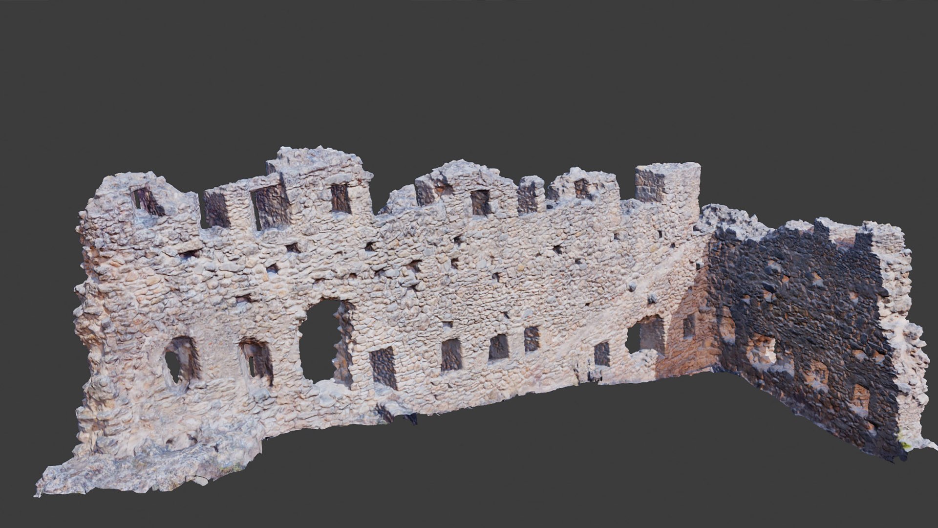 3D model Castle Ruins Wall Scanned PBR - TurboSquid 1846254