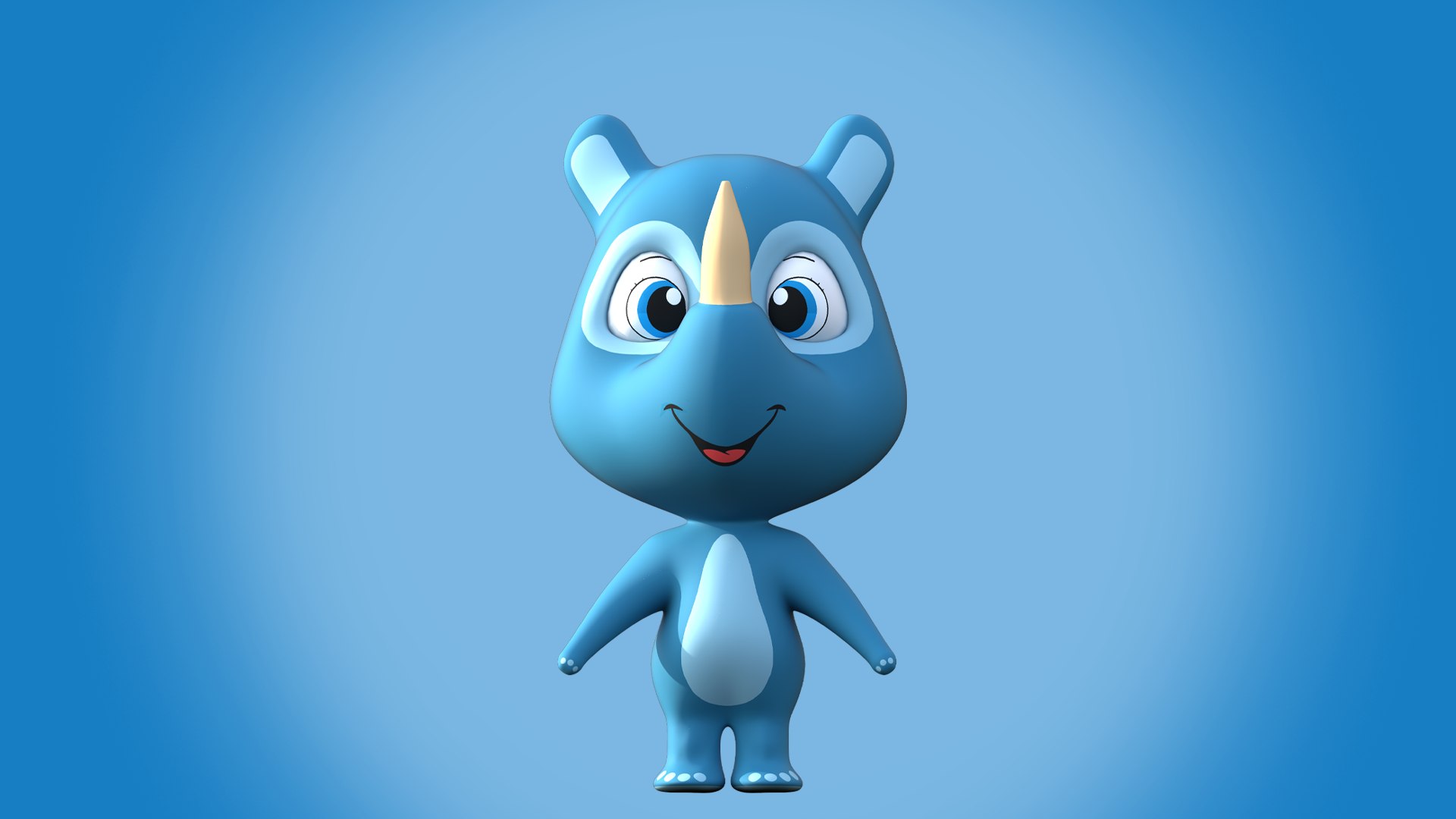 Cute Rhinoceros Cartoon Character 3D - TurboSquid 2189952