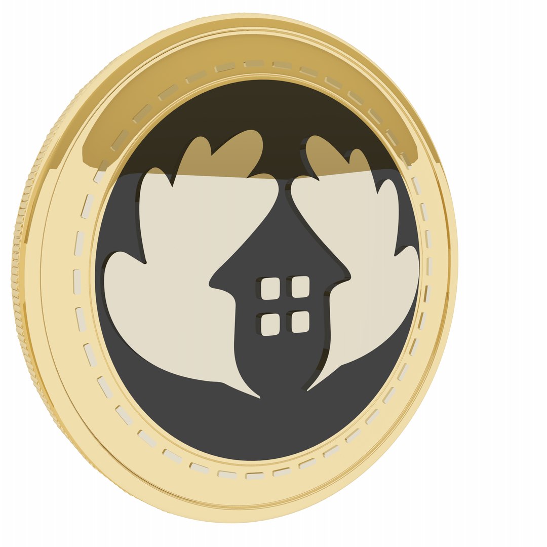 Ecoreal Estate Cryptocurrency Gold Coin model - TurboSquid 1855621