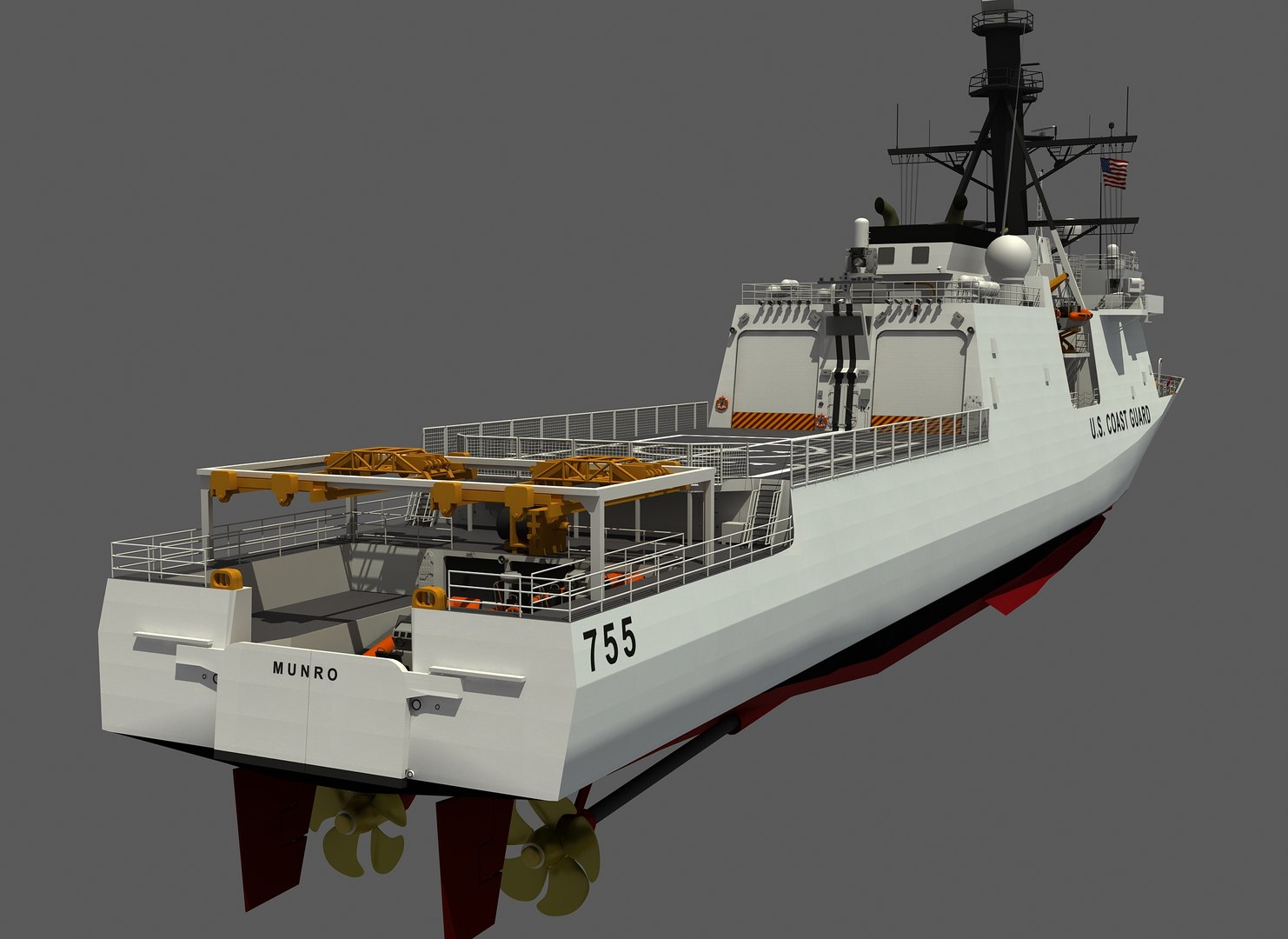 USCGC MUNRO - LEGEND CLASS US CUTTER-COAST GUARD 3D Model - TurboSquid ...