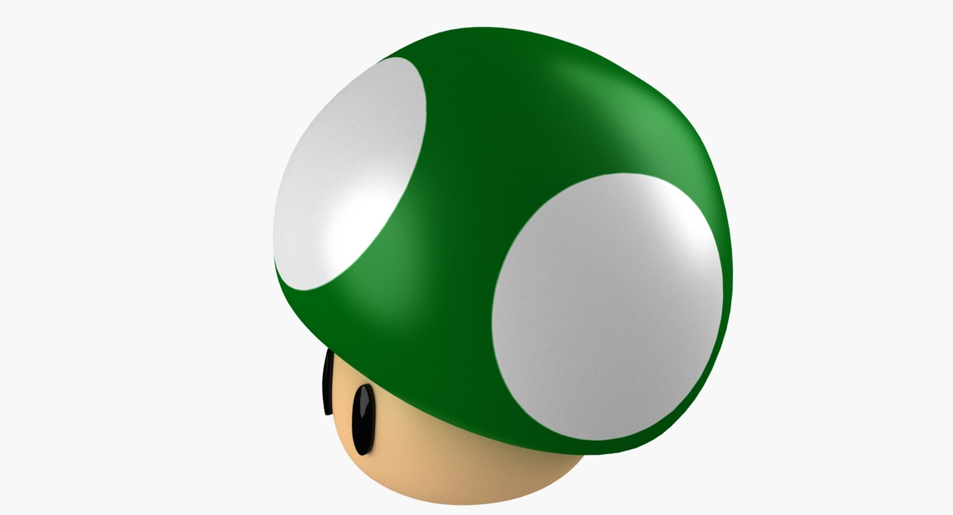 Super Mario Green Mushroom 3d Model