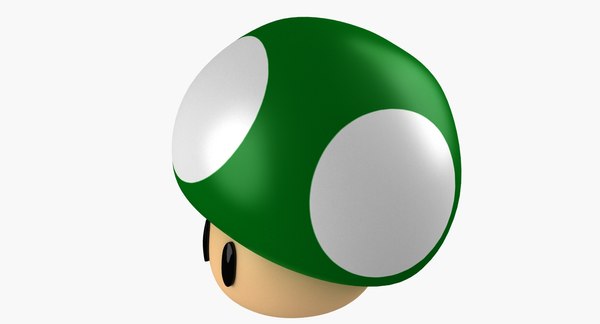 super mario green mushroom 3d model