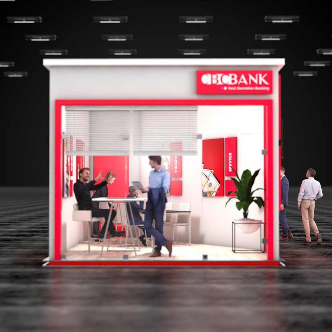 3D Banking Exhibition Stand - TurboSquid 1797213