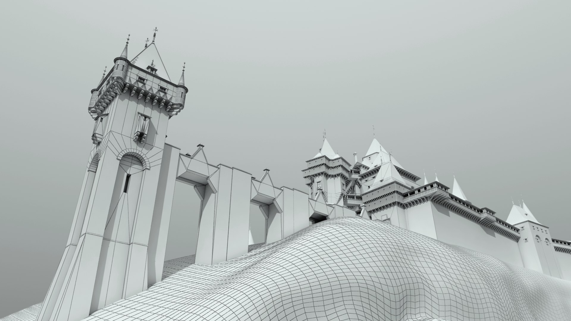 3D dark castle rock cliff - TurboSquid 1521136