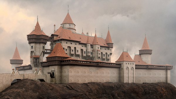 3D dark castle rock cliff - TurboSquid 1521136