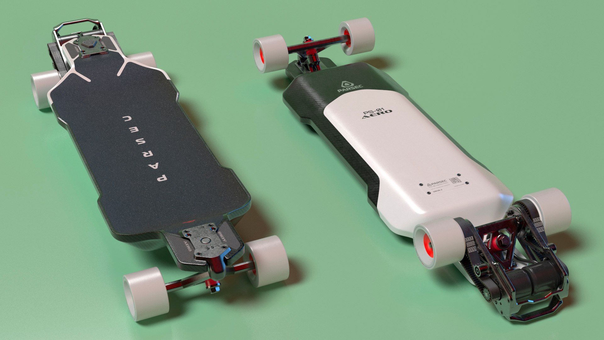 3D Aero Pro Longboard EV With Belt Drive System Rigged Model ...