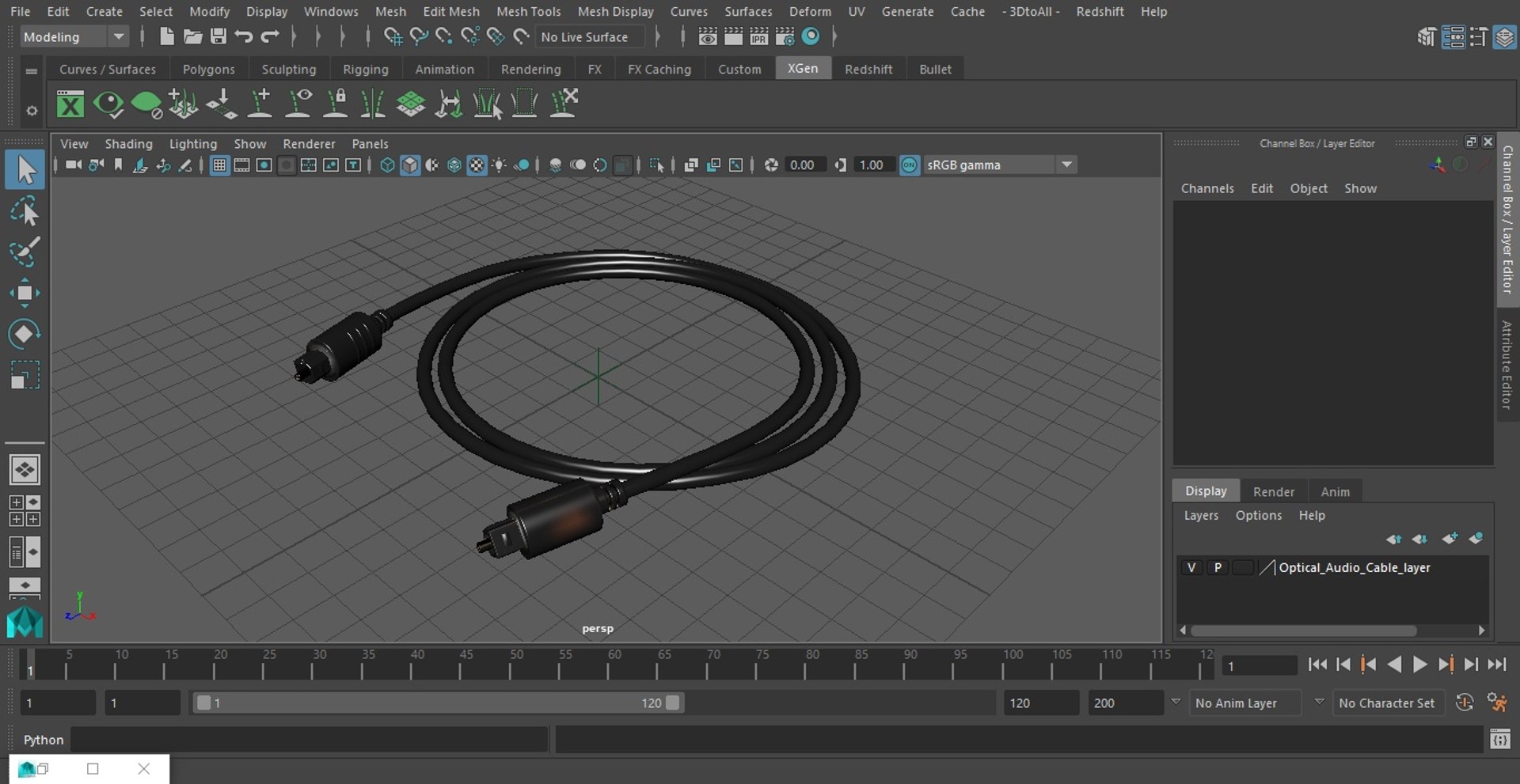 3D Optical Audio Cable Model - TurboSquid 1933553