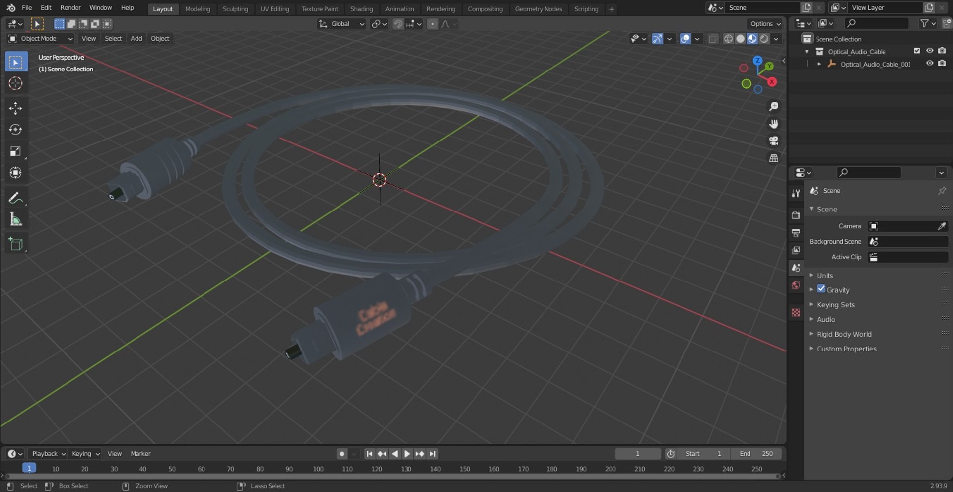 3D Optical Audio Cable Model - TurboSquid 1933553
