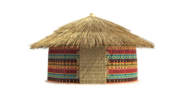 African Thatched Hut model - TurboSquid 1781595