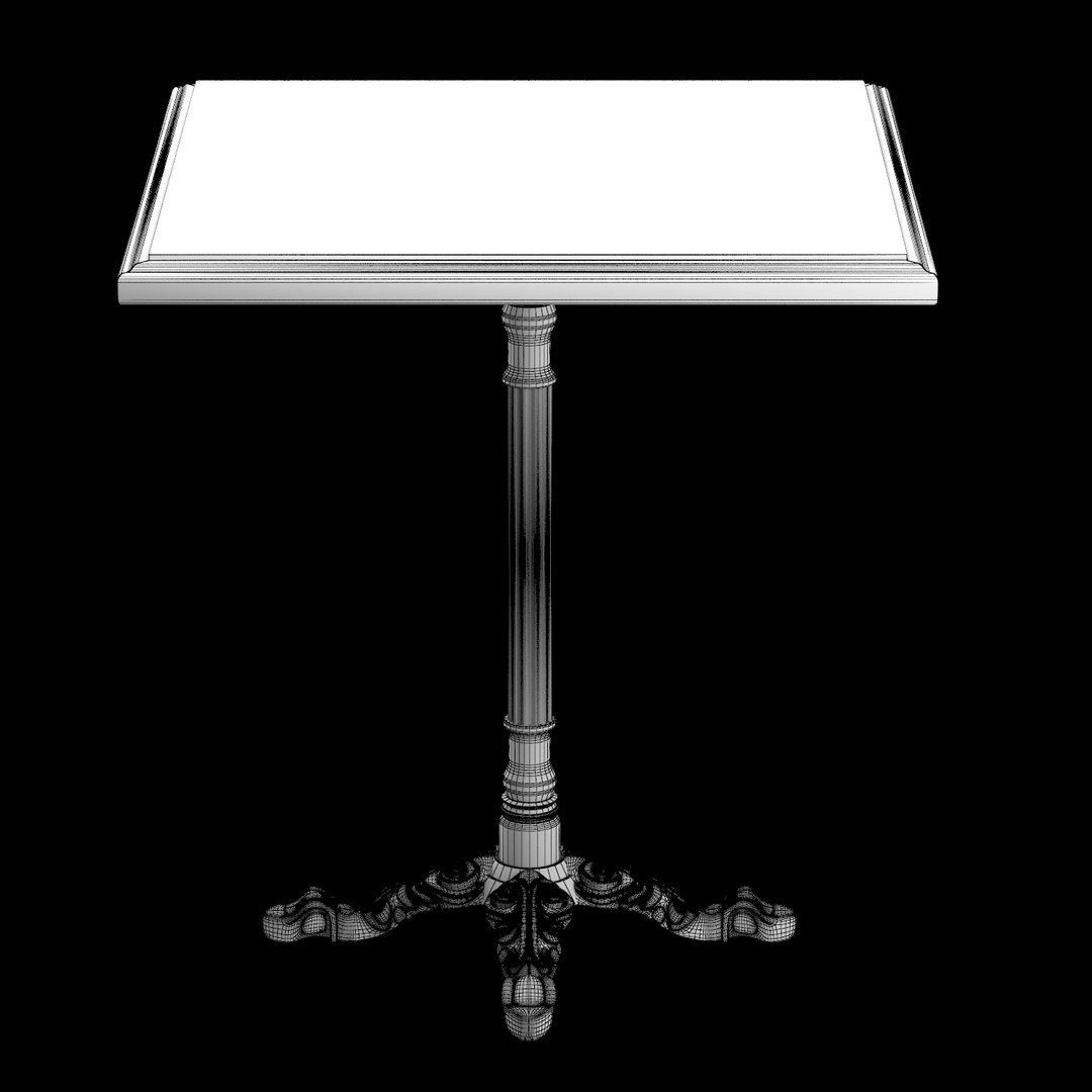 3d Cast Iron Oak Restaurant Table Model