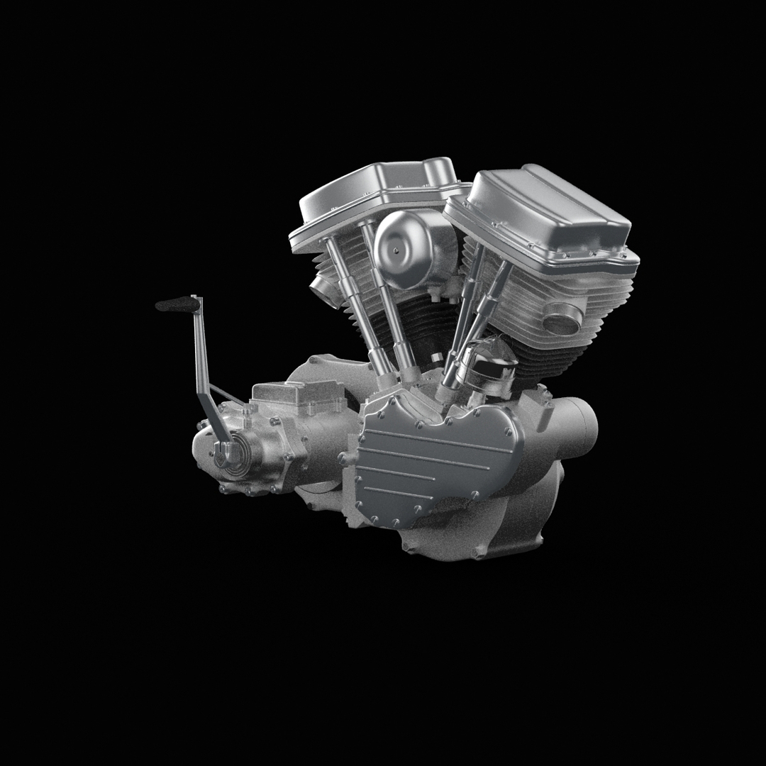 v2 twin engine 3d model