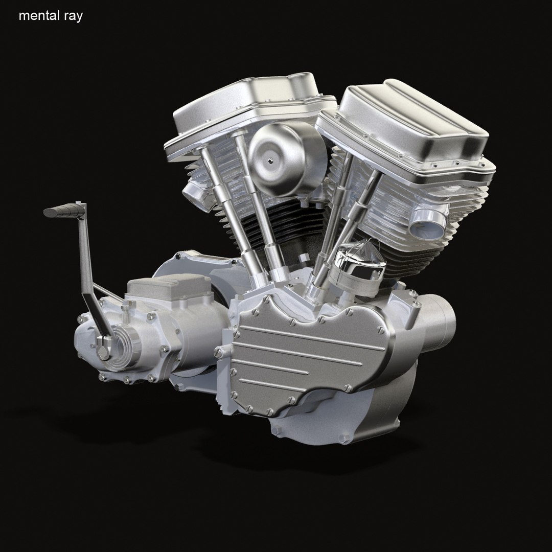 v2 twin engine 3d model