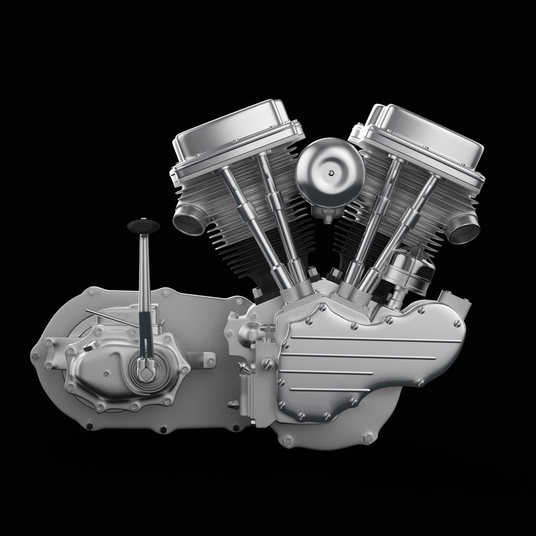 v2 twin engine 3d model