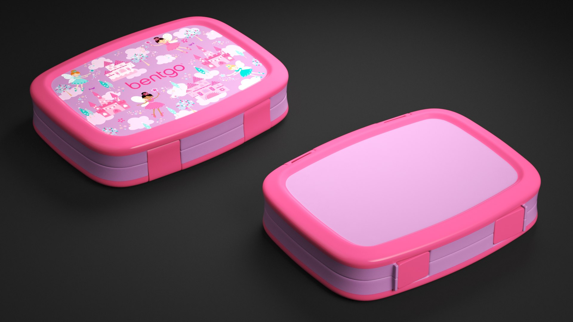 Plastic Bentgo Kids Lunch Box Closed Pink 3D Model - TurboSquid 2148964