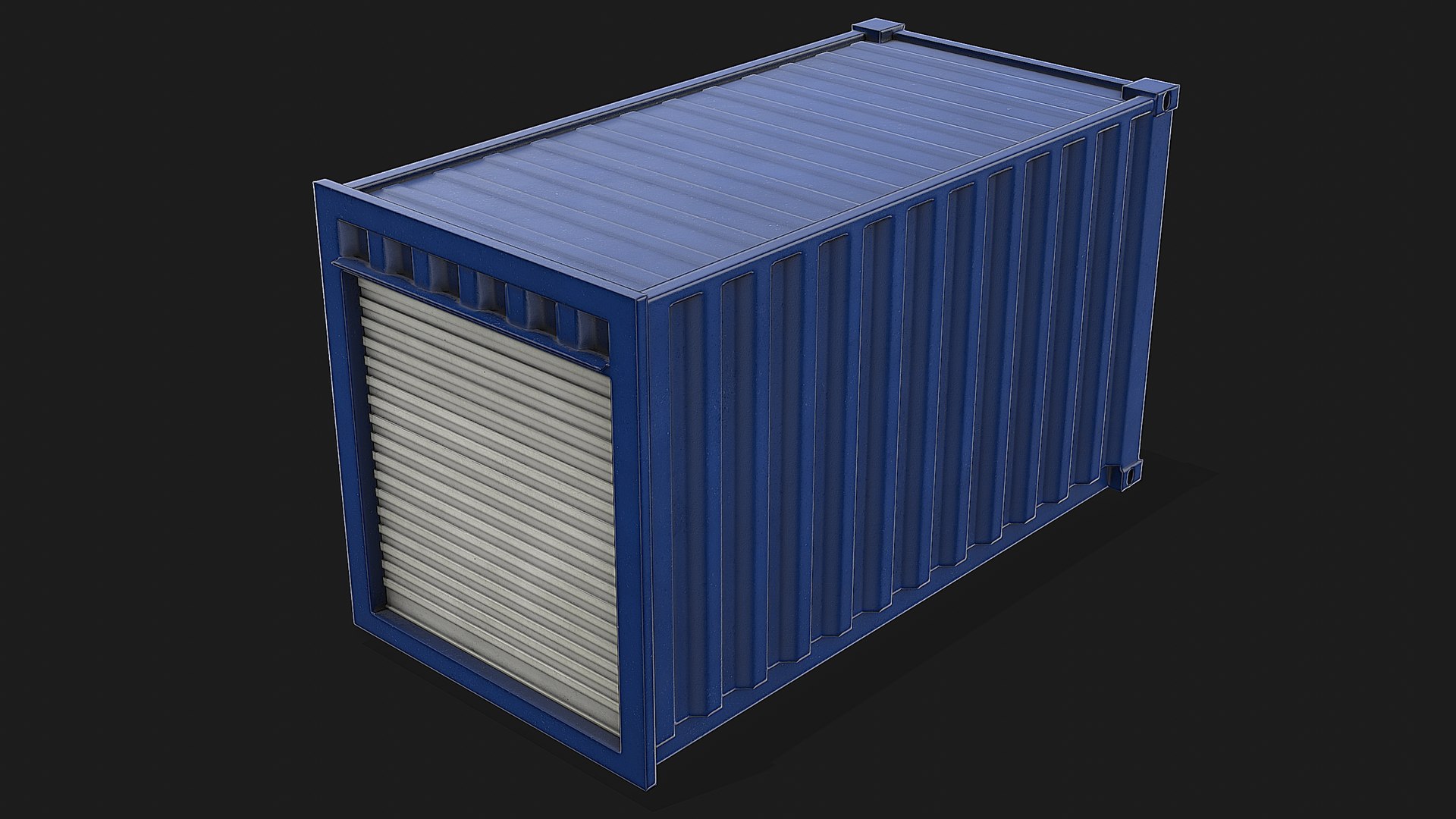 3D 16ft Container With Roll-Up Door - Blue Model - TurboSquid 2150172