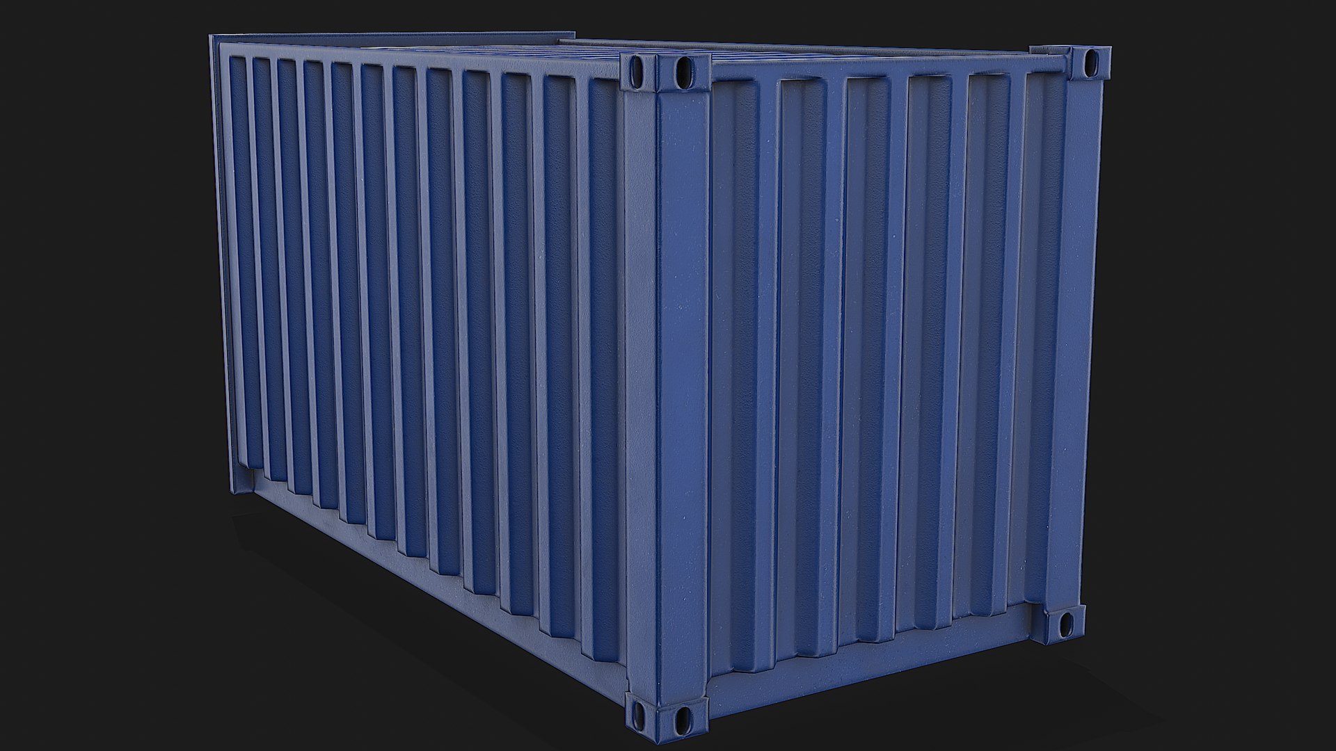 3D 16ft Container With Roll-Up Door - Blue Model - TurboSquid 2150172