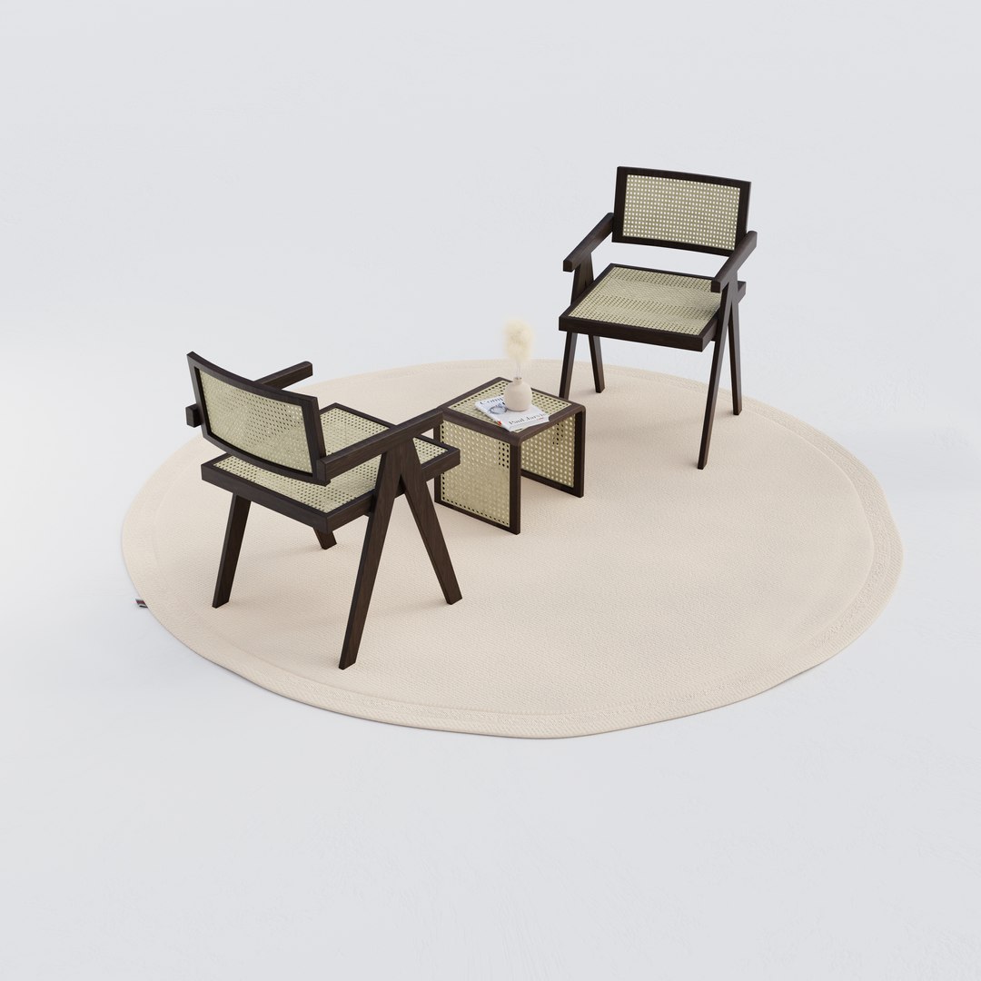 3d Weaved Rattan Chair With Set Turbosquid 2046780