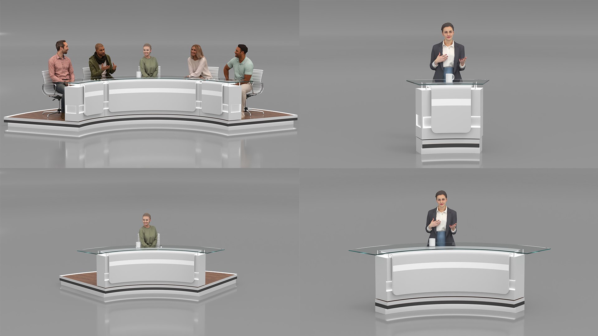 3D Virtuak News Table Model - TurboSquid 2134583