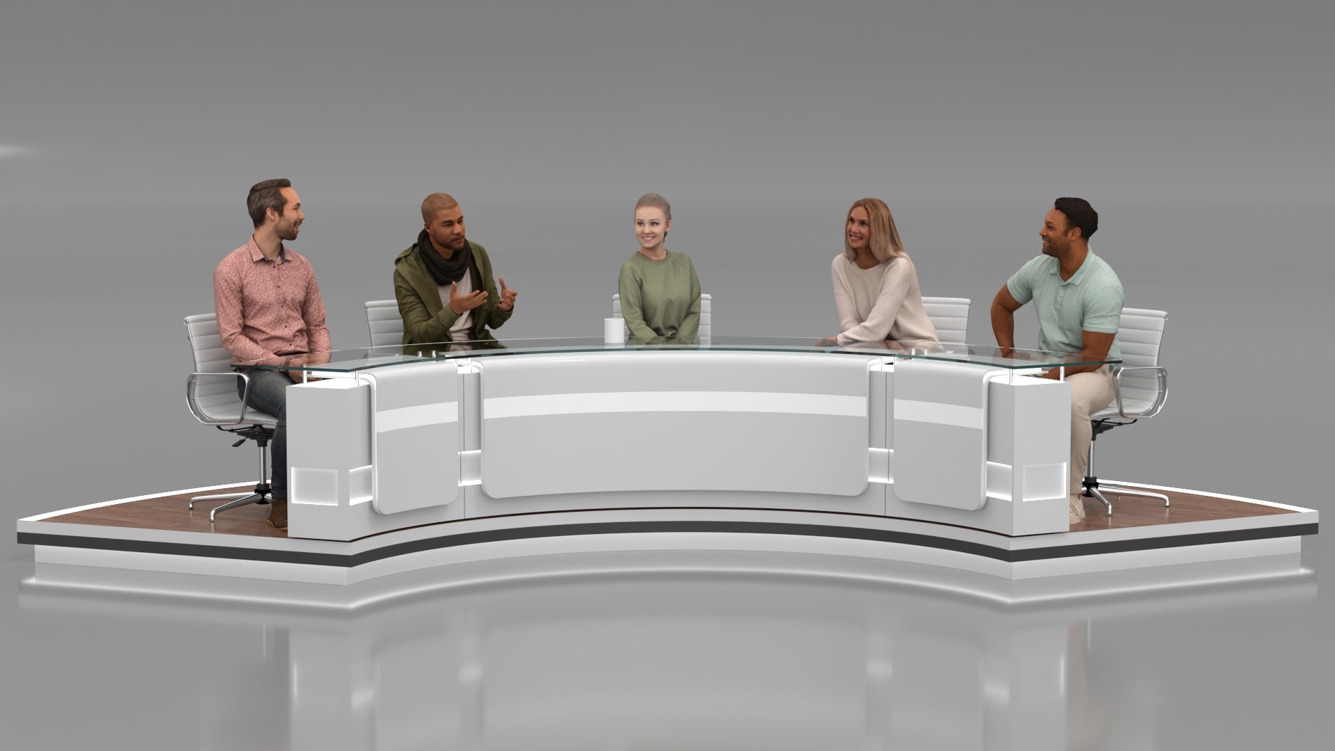 3D Virtuak News Table Model - TurboSquid 2134583