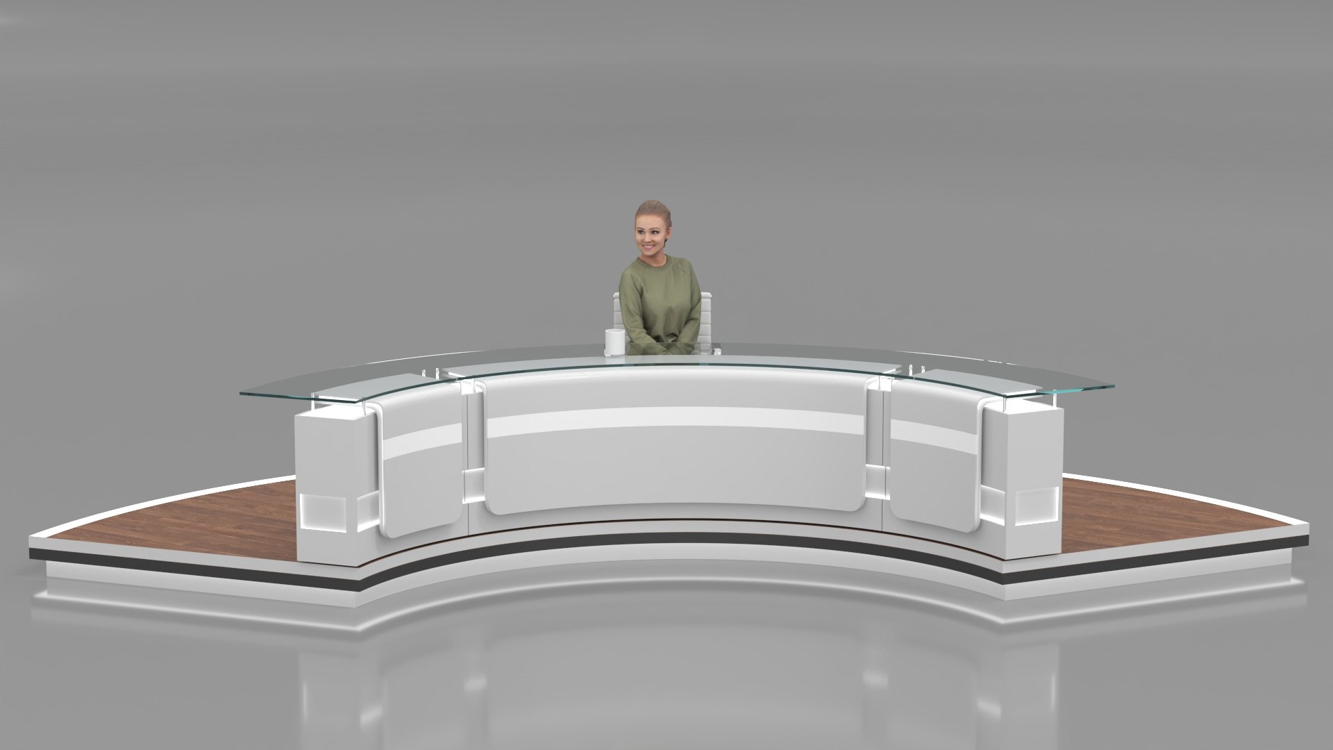 3D Virtuak News Table Model - TurboSquid 2134583