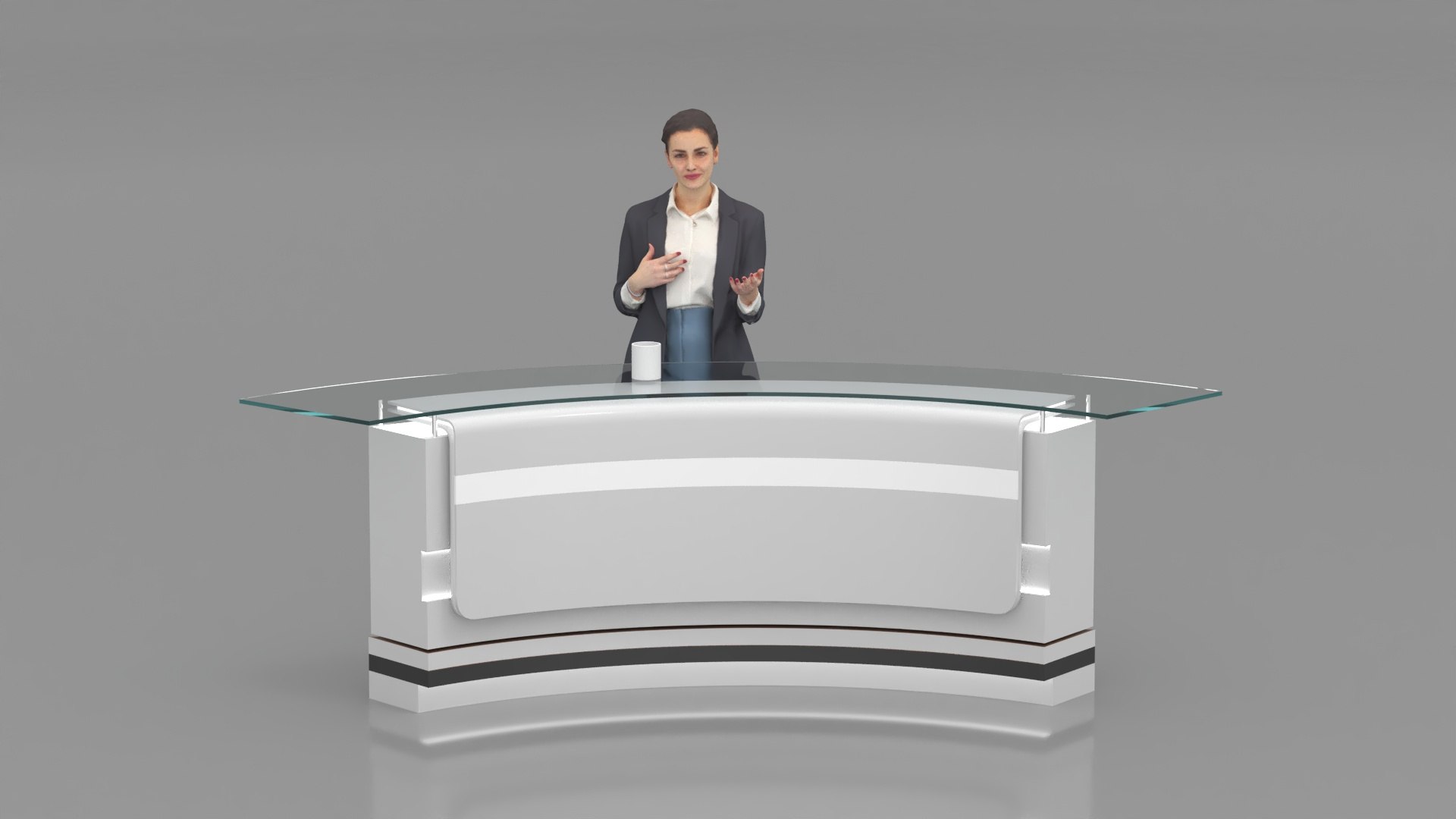 3D Virtuak News Table Model - TurboSquid 2134583
