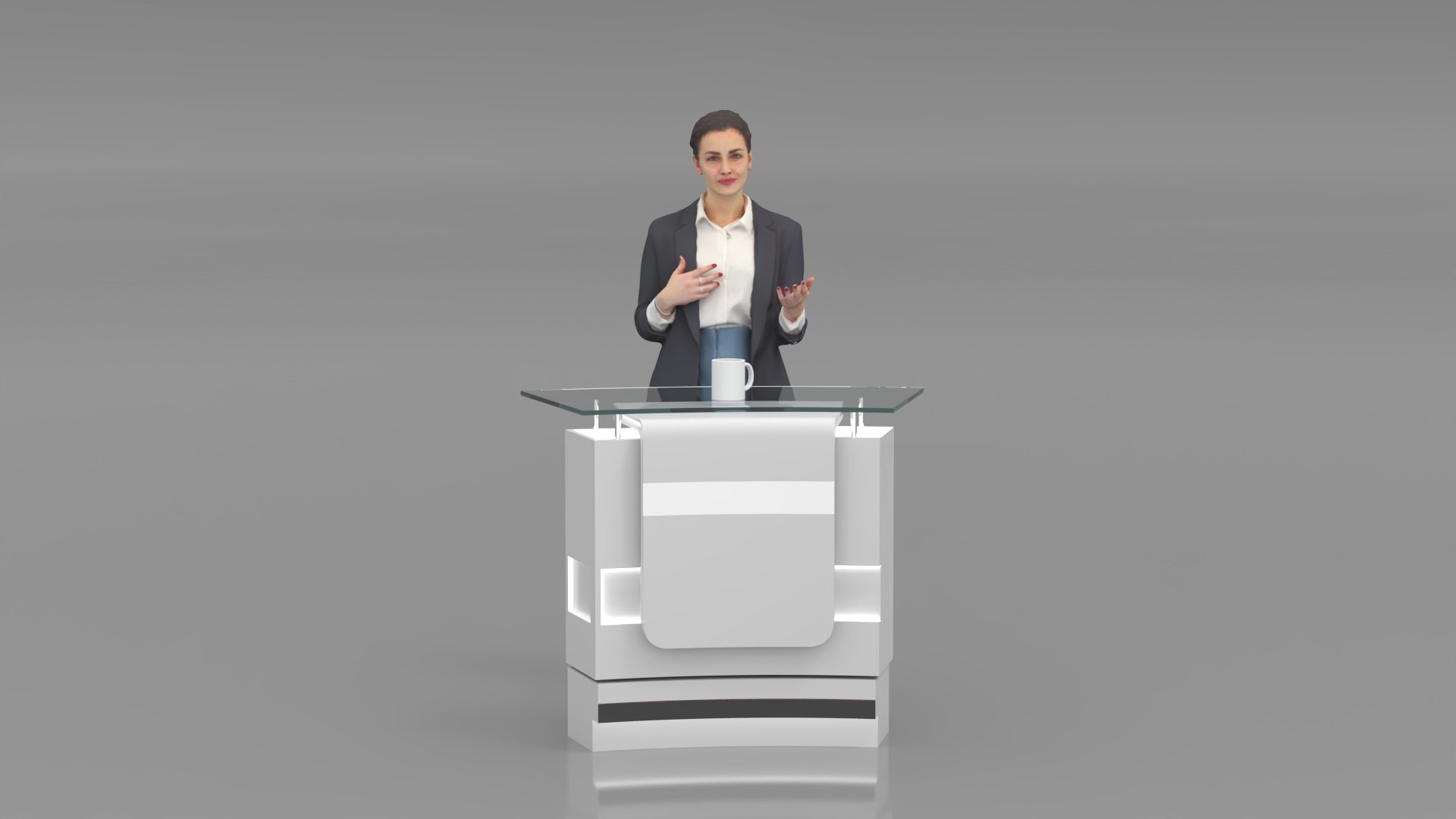 3D Virtuak News Table Model - TurboSquid 2134583