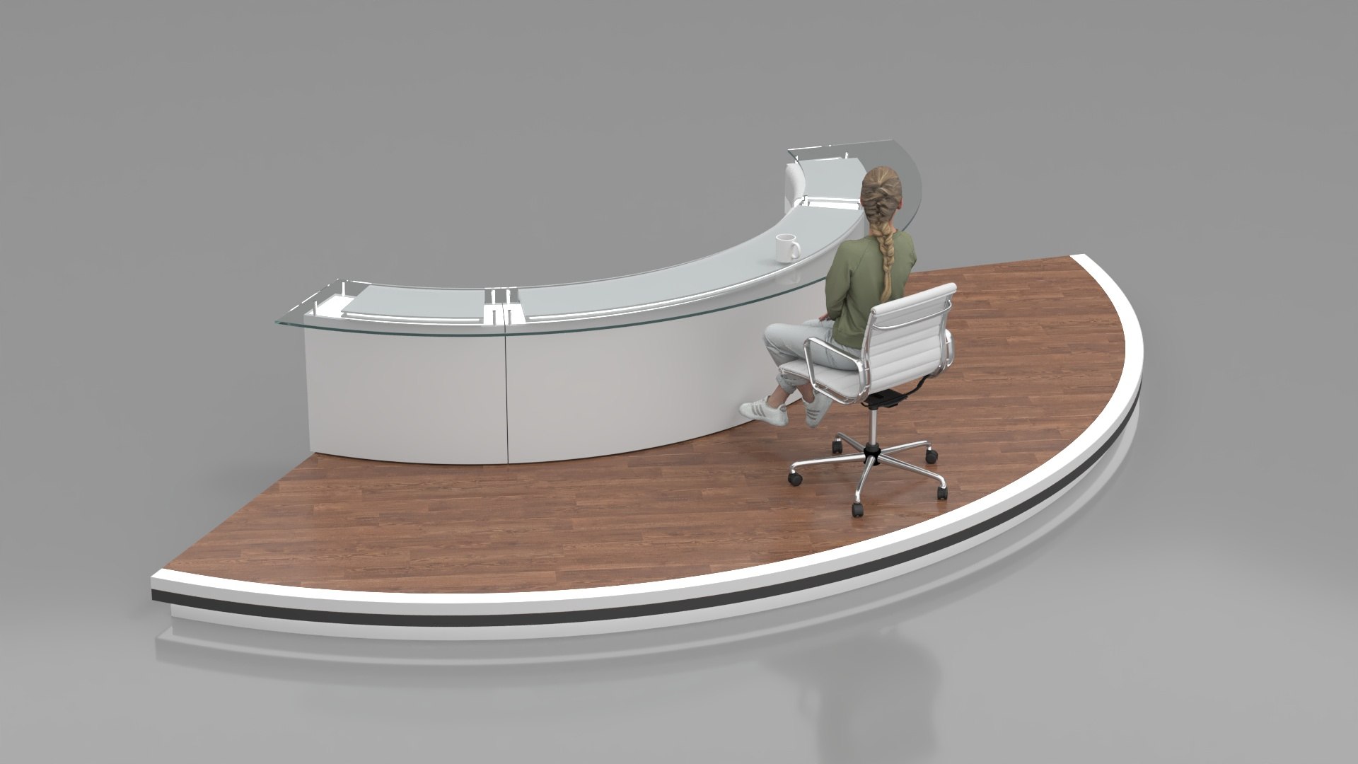 3D Virtuak News Table Model - TurboSquid 2134583