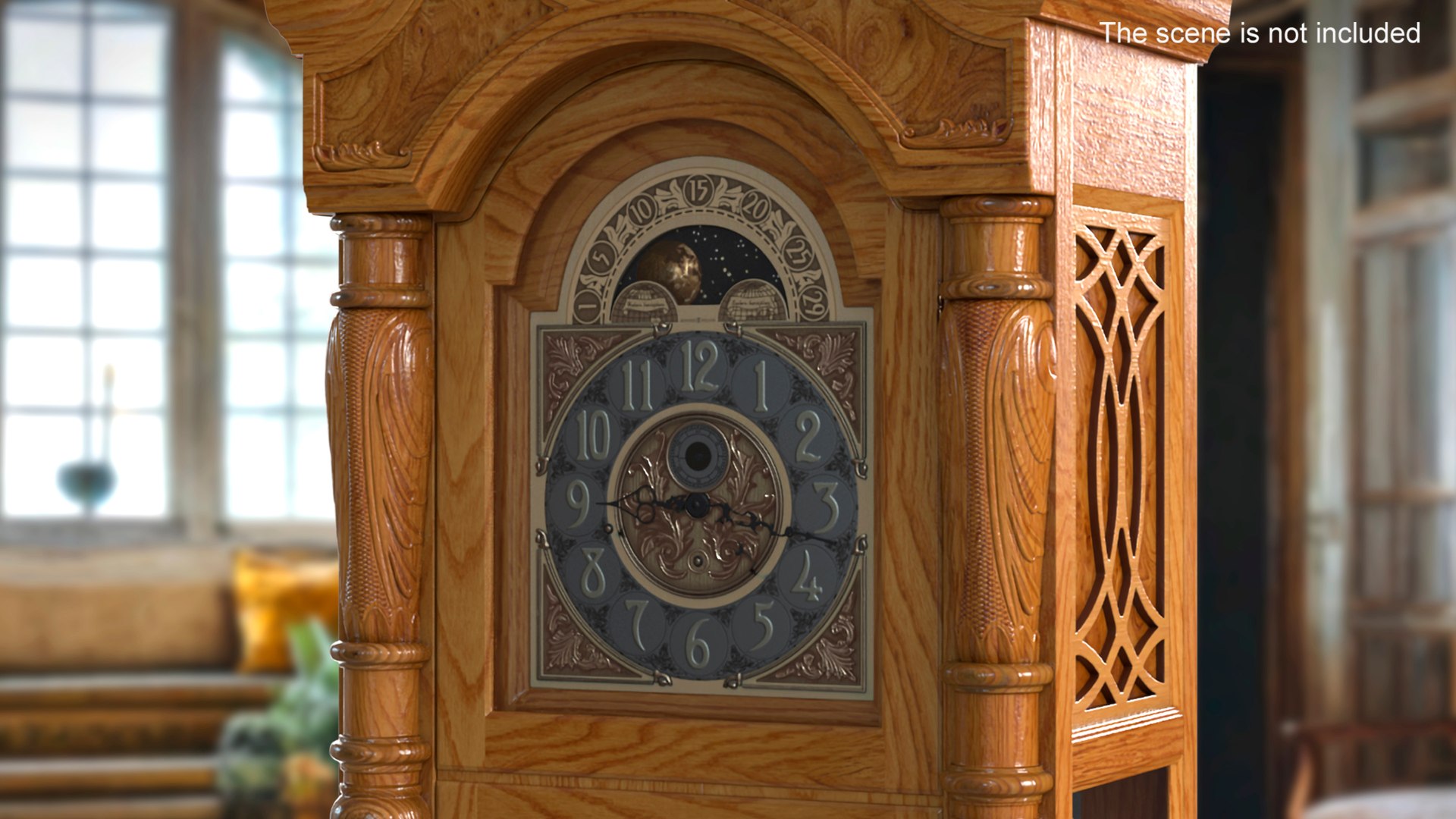 Antique Grandfather Striking Clock 3D Model - TurboSquid 2252654
