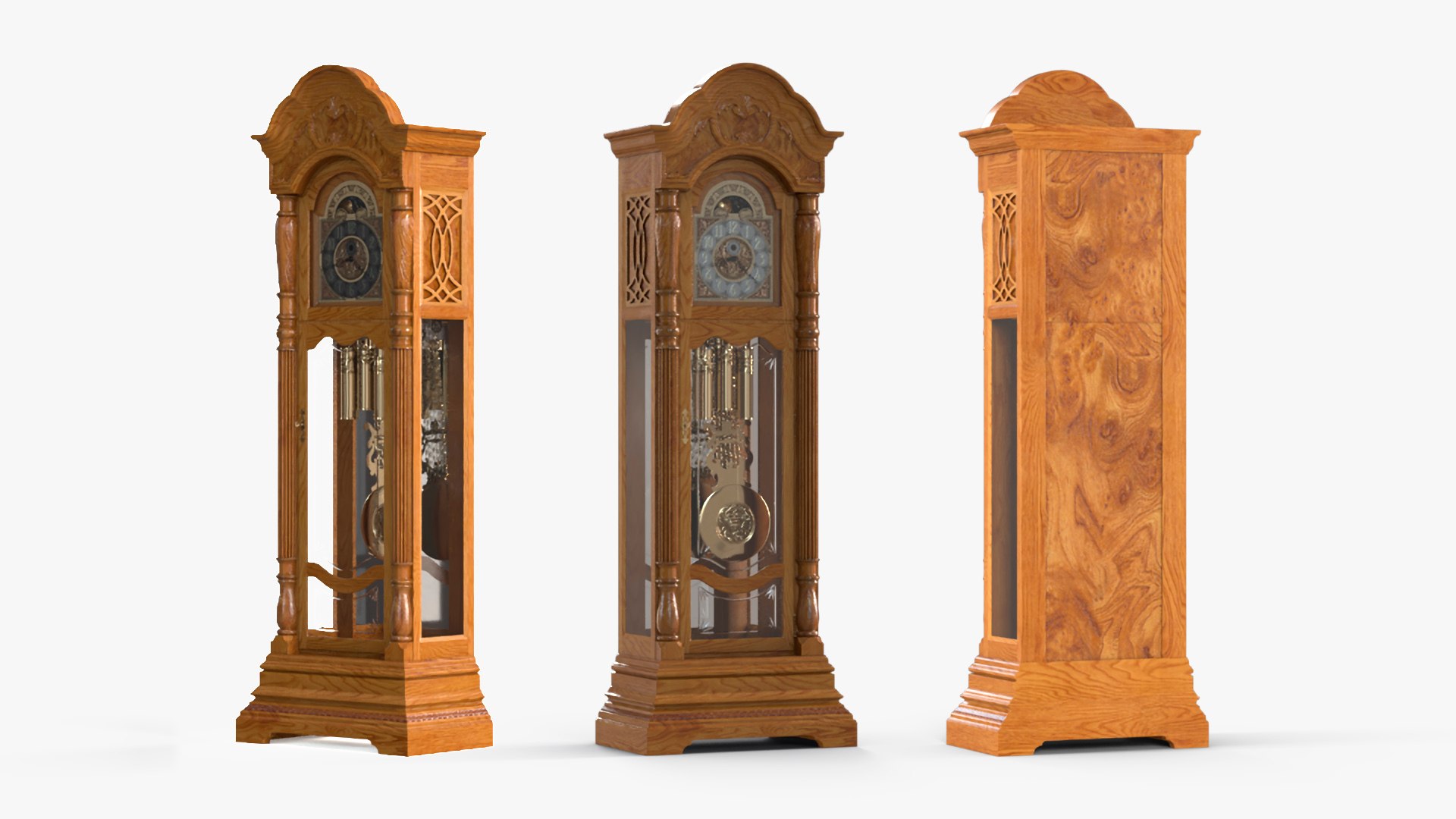 Antique Grandfather Striking Clock 3D Model - TurboSquid 2252654