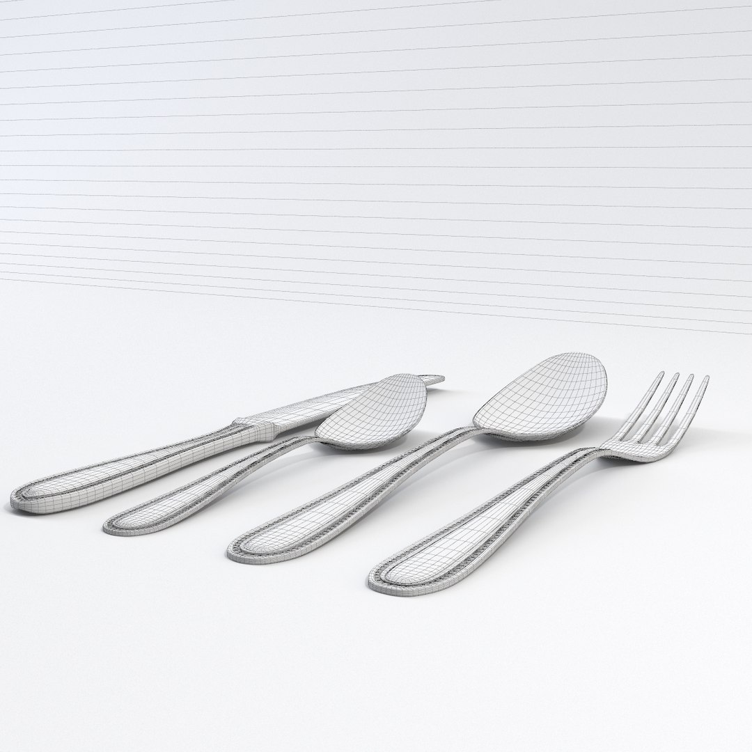 3d Realistic Fork Knife