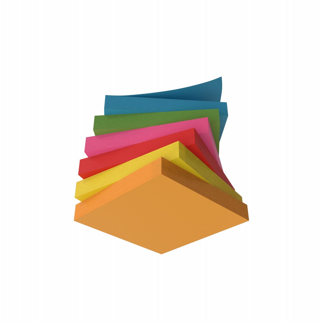 Colored Sticky Notes Model - TurboSquid 2057714