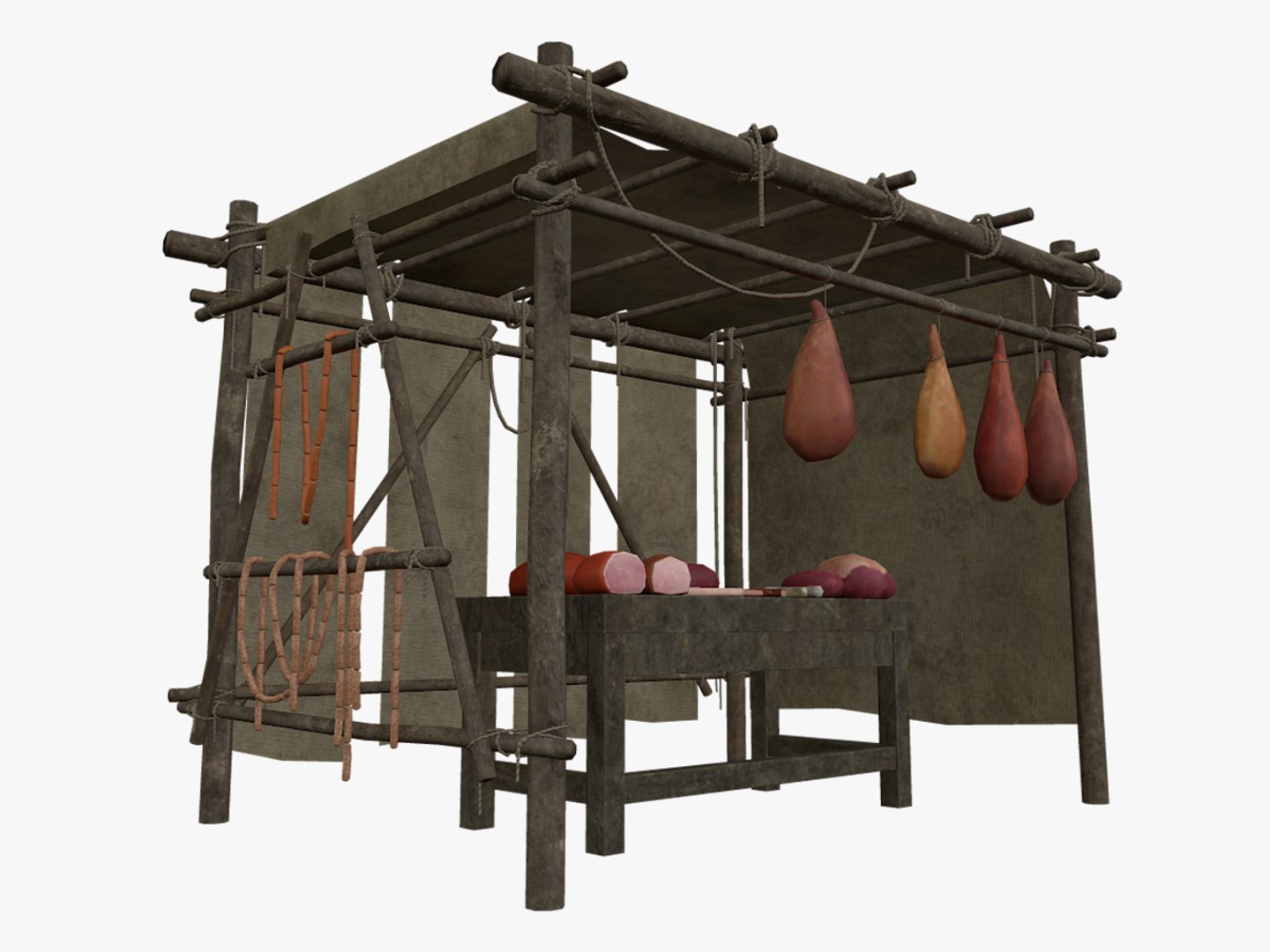 Medieval Stall Meat Model - TurboSquid 1317350