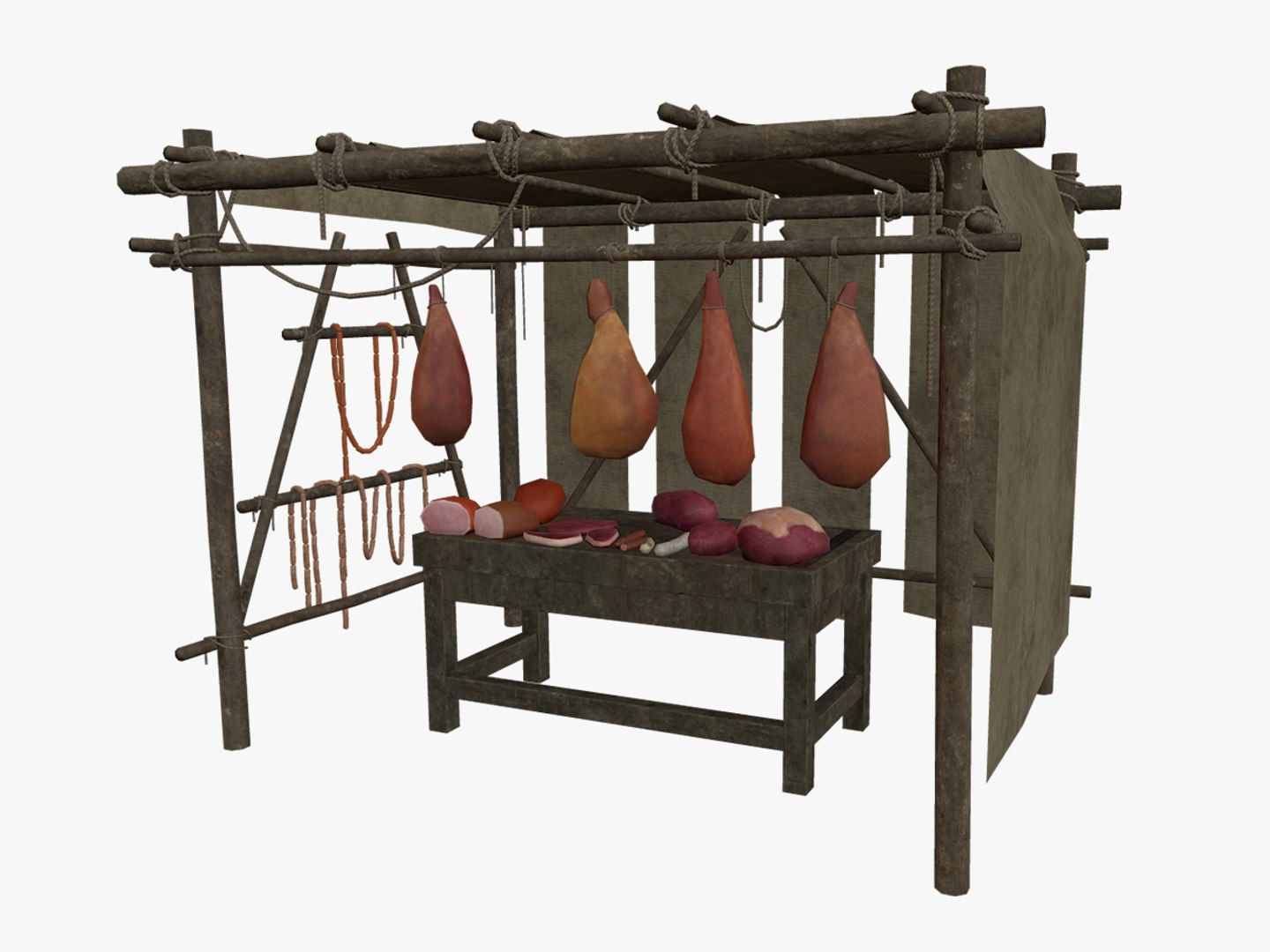 Medieval Stall Meat Model - TurboSquid 1317350