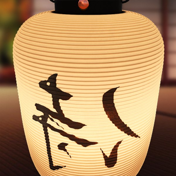 3d oriental lamp samurai japanese interiors model