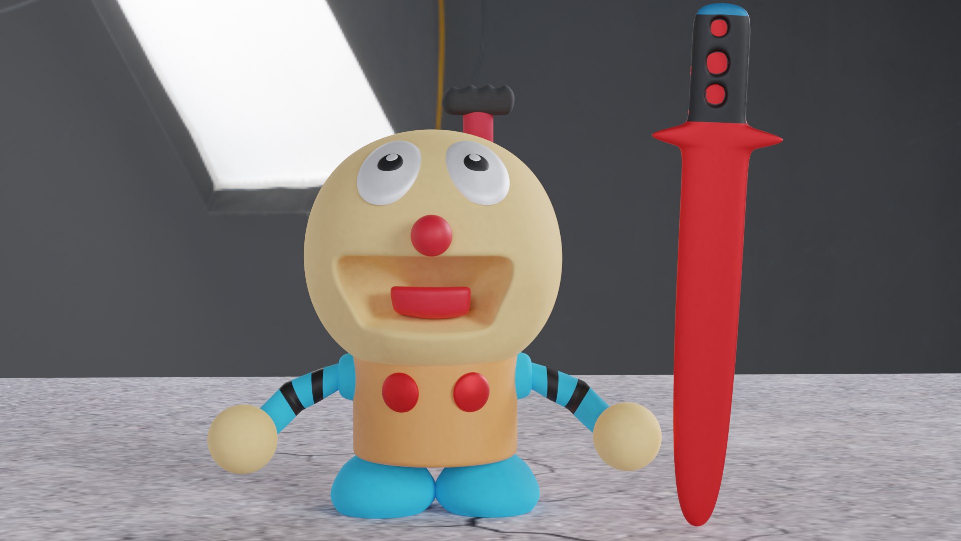 Cartoon-korosuke With Sword 3D - TurboSquid 2277400