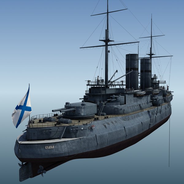 3d russian warship slava war model