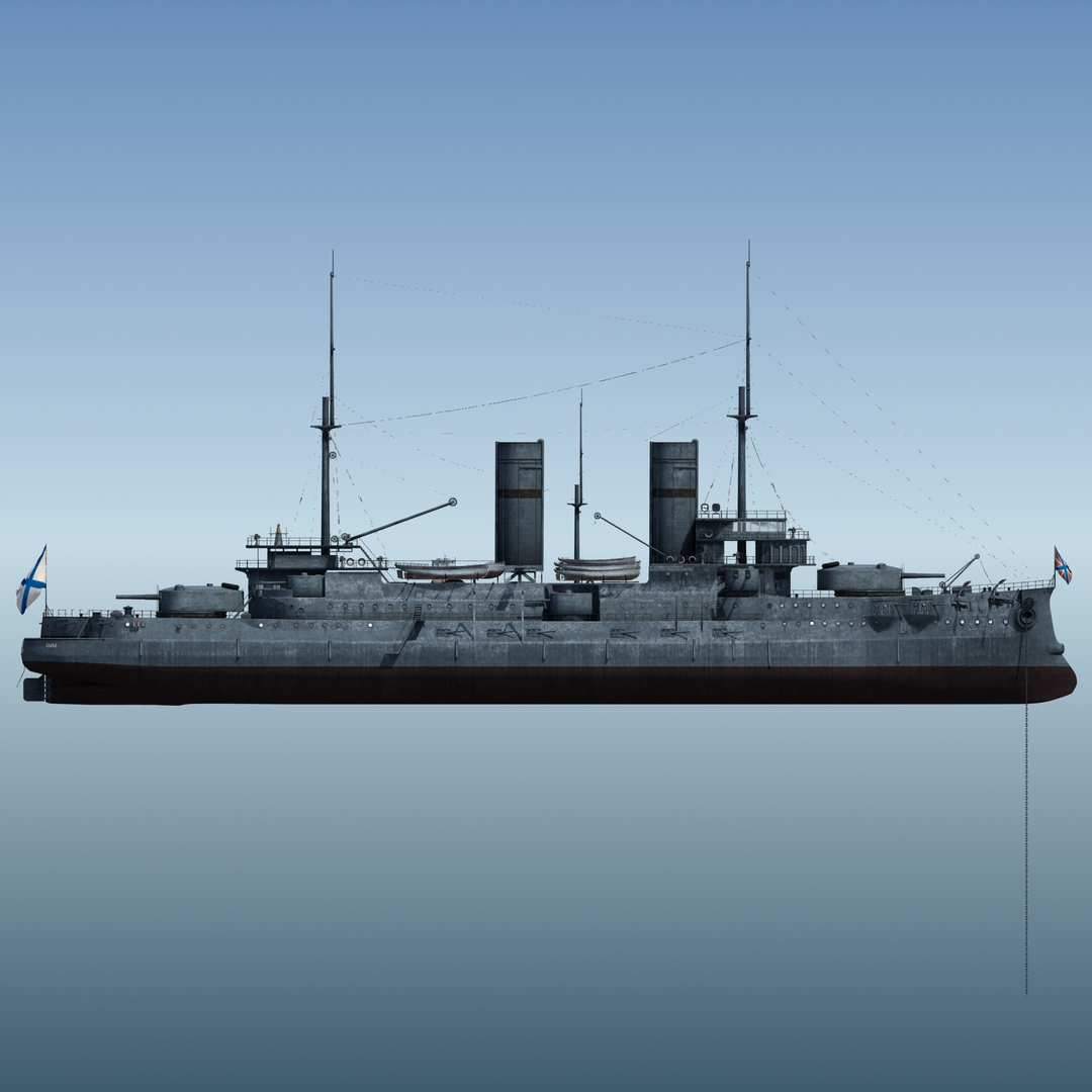 3d russian warship slava war model