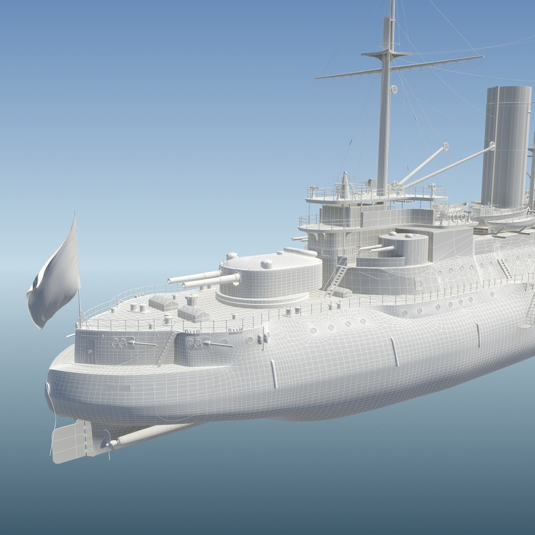 3d Russian Warship Slava War Model