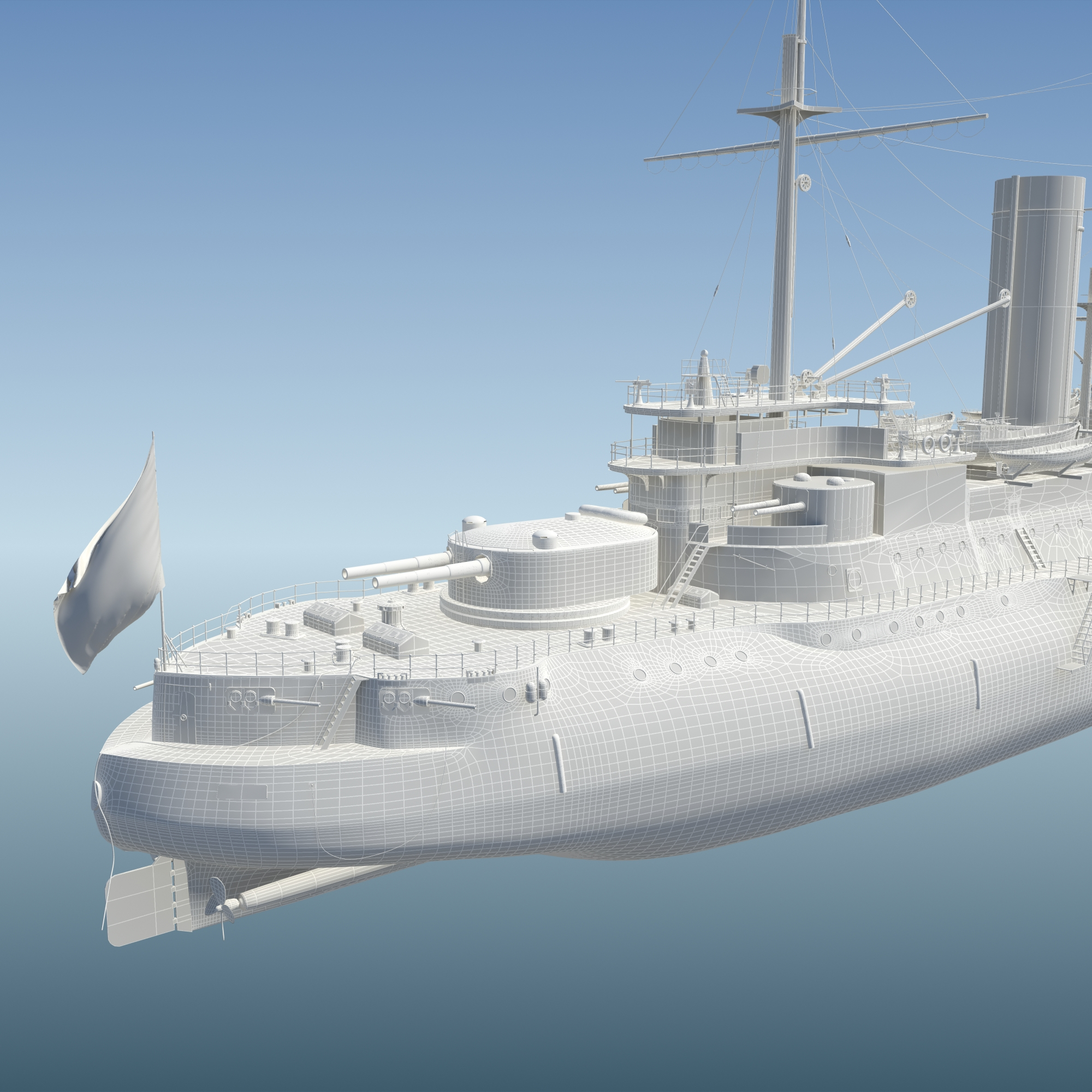 3d russian warship slava war model