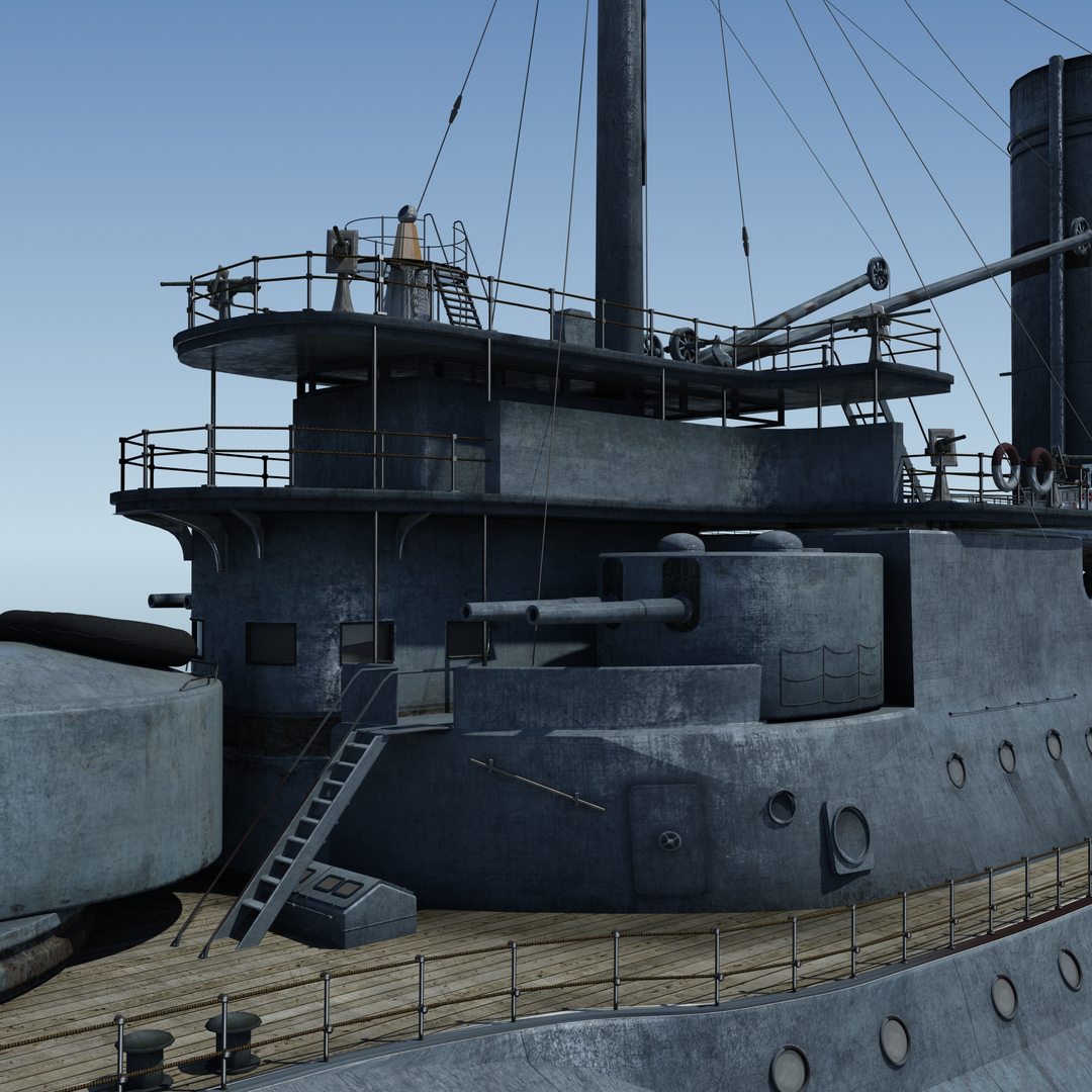 3d russian warship slava war model