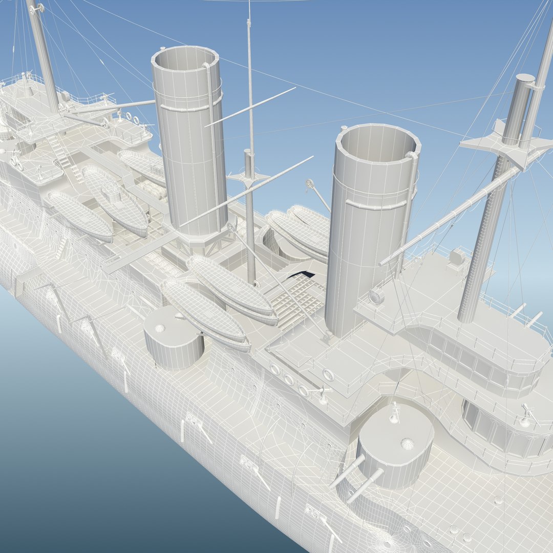 3d Russian Warship Slava War Model