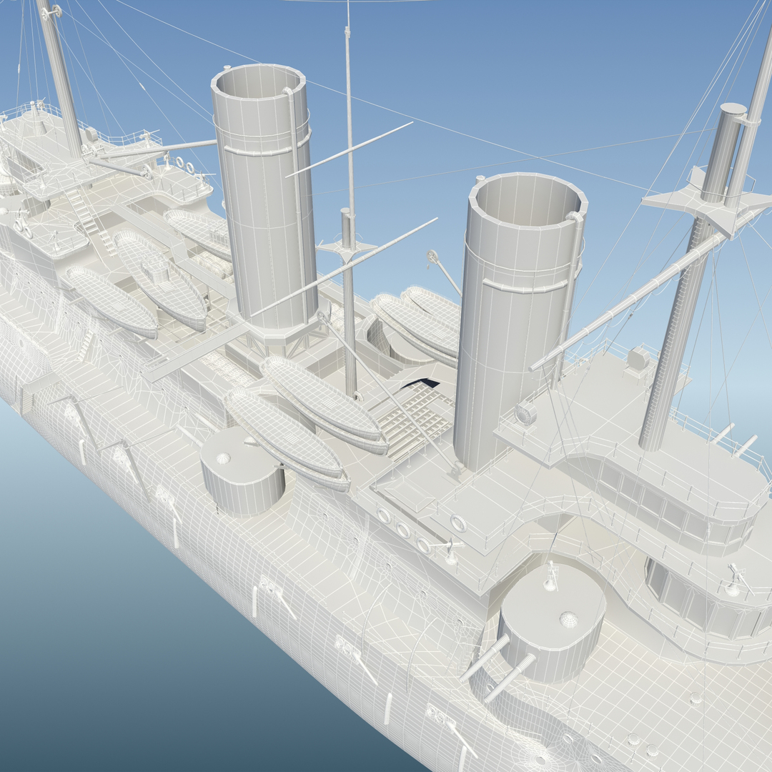 3d russian warship slava war model
