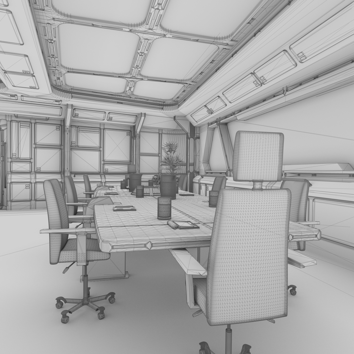 starship interior conference room 3ds