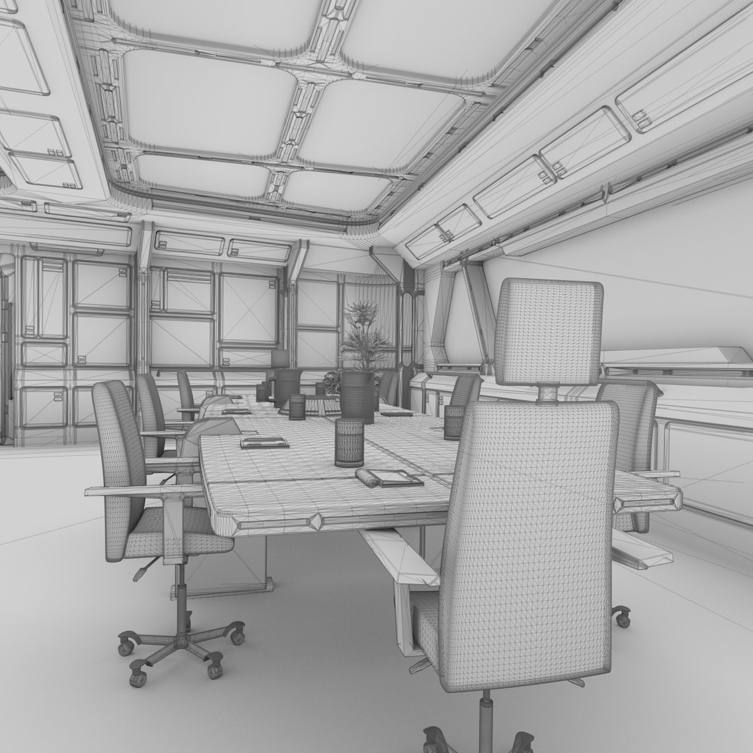 starship interior conference room 3ds