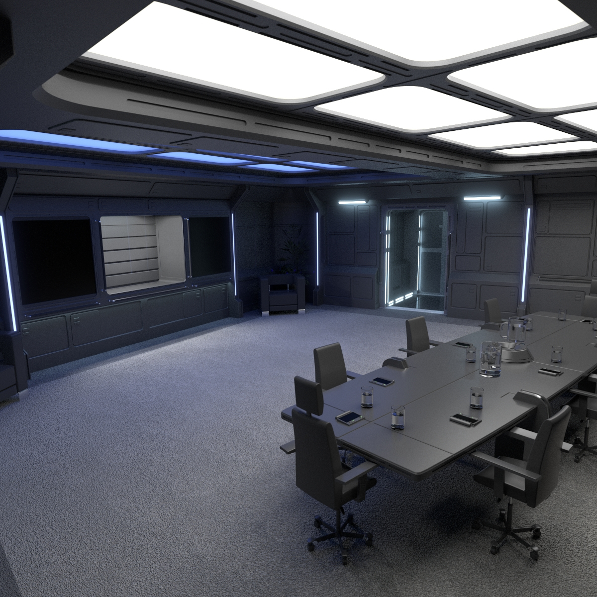 starship interior conference room 3ds