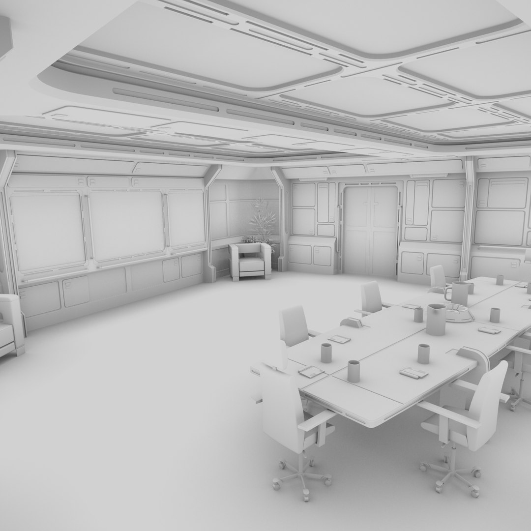 Starship Interior Conference Room 3ds