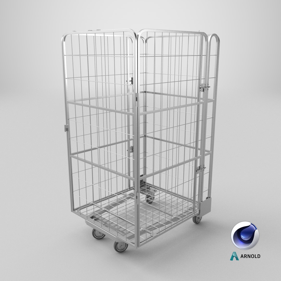 Industrial Wire Roll Trolley Silver 3D - TurboSquid 2506658