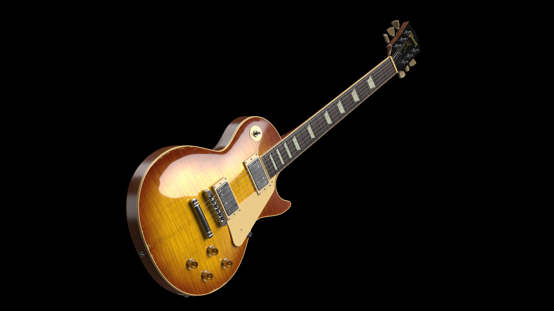 Old Gibson Les Paul Electric Guitar 3D Model - TurboSquid 2234664