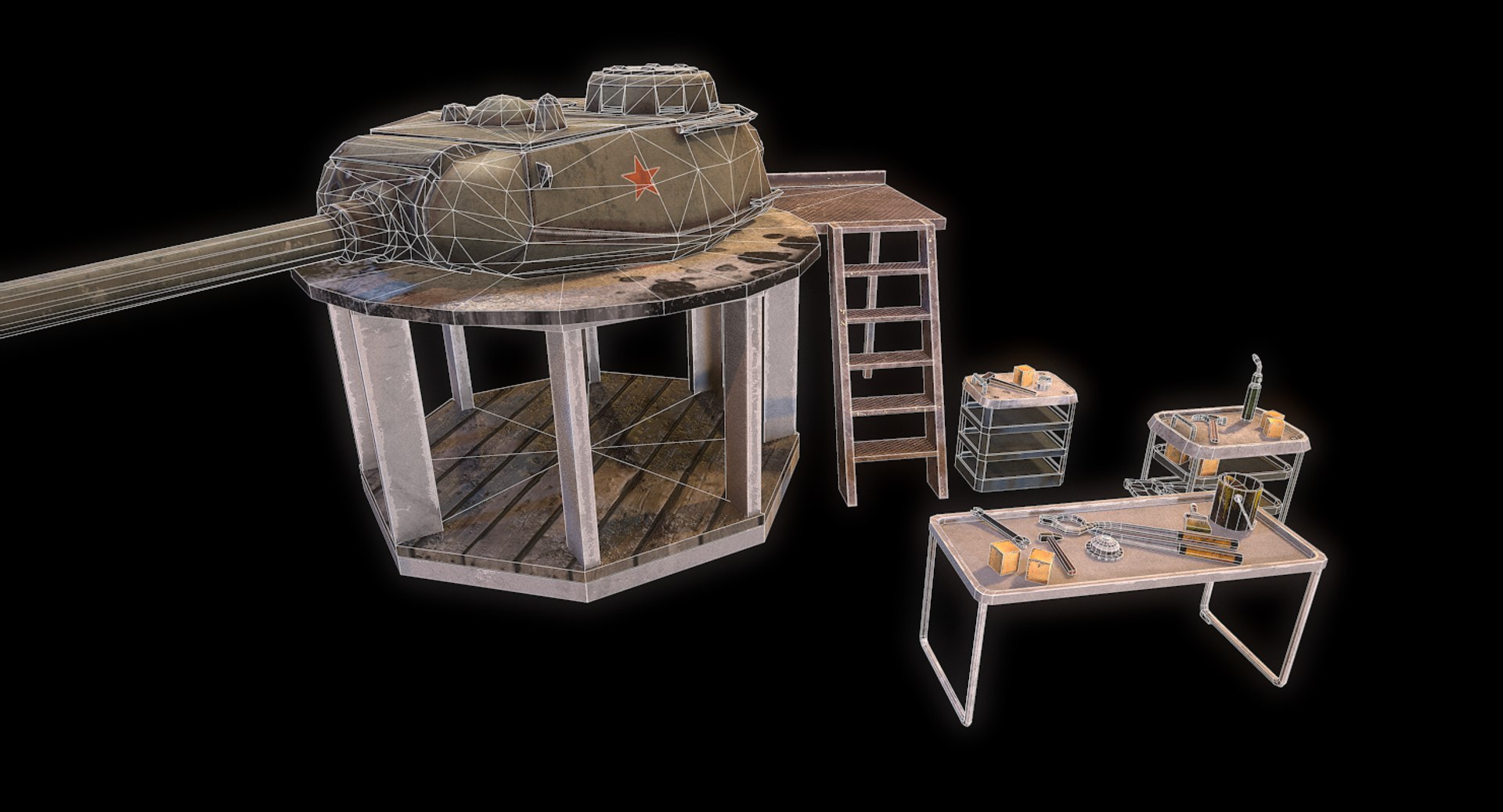 Tank workbench wwii 3D model - TurboSquid 1580281